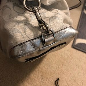 Coach | Bags | Coach Silver And White Handbag | Poshmark